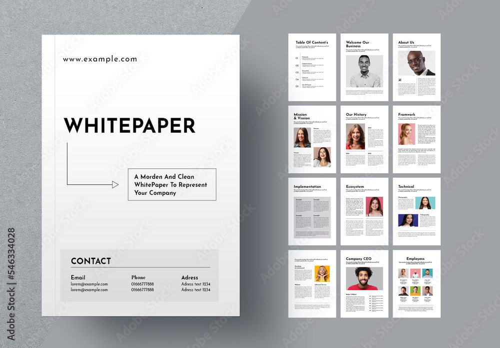 White Paper Layout Stock Template | Adobe Stock
