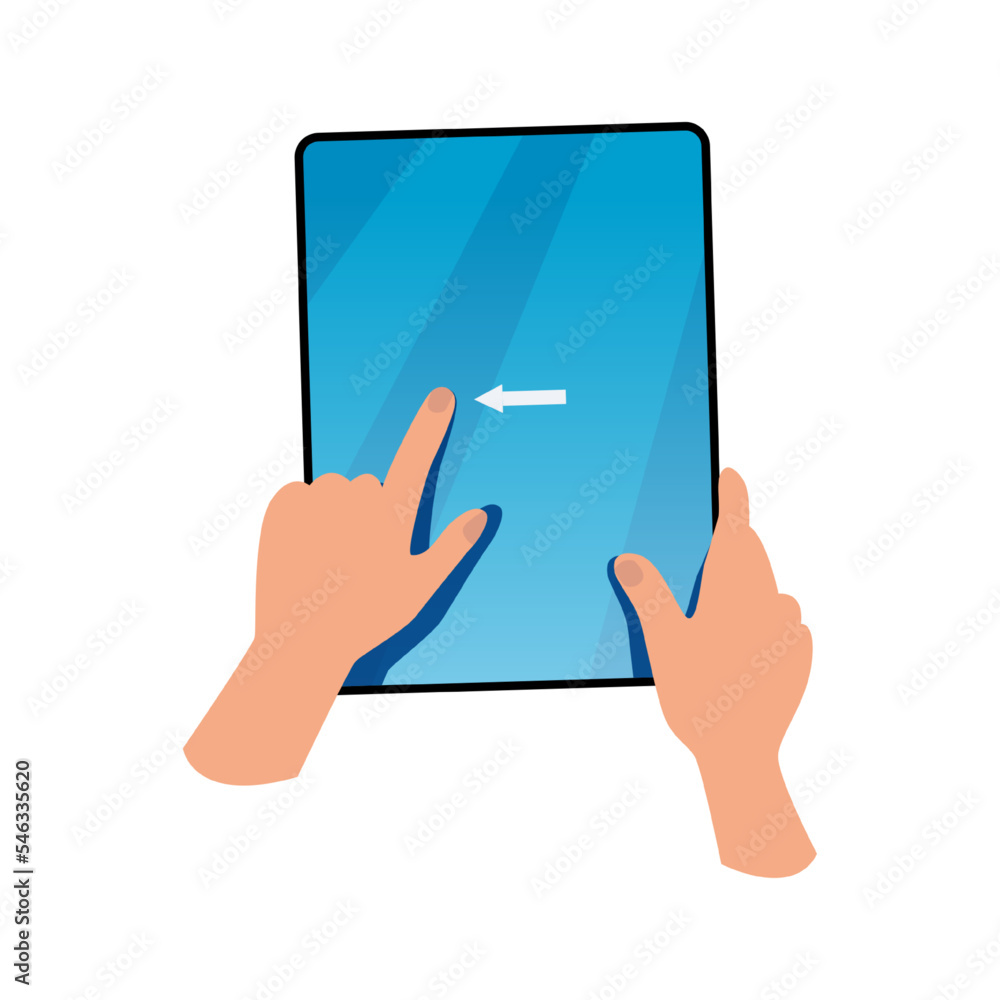 Gadget with touchscreen function. Cartoon vector illustration ...