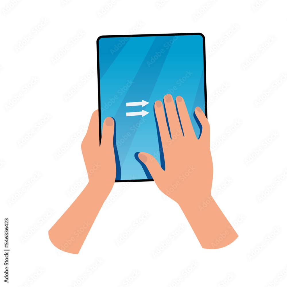 Gadget with touchscreen function. Cartoon vector illustration. Screen ...