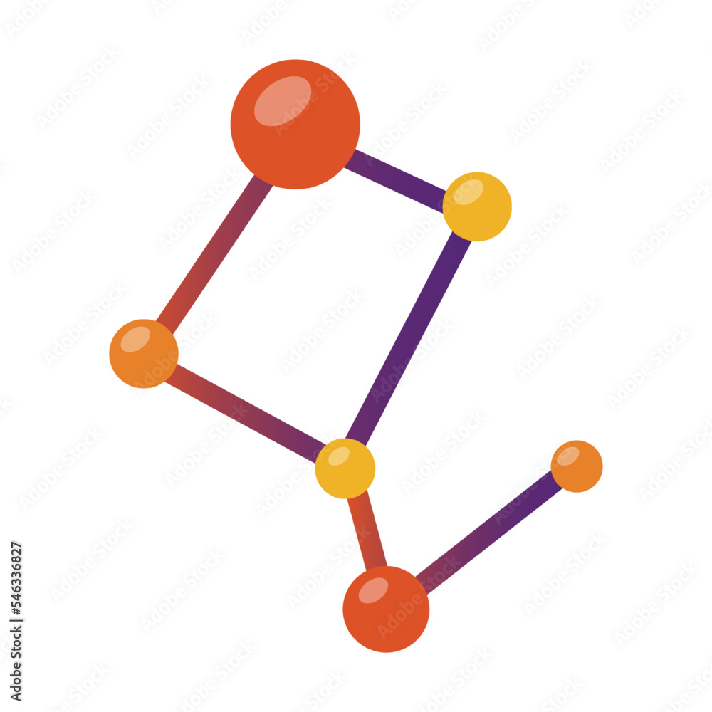 Colorful molecule cartoon vector illustration. Molecular model ...