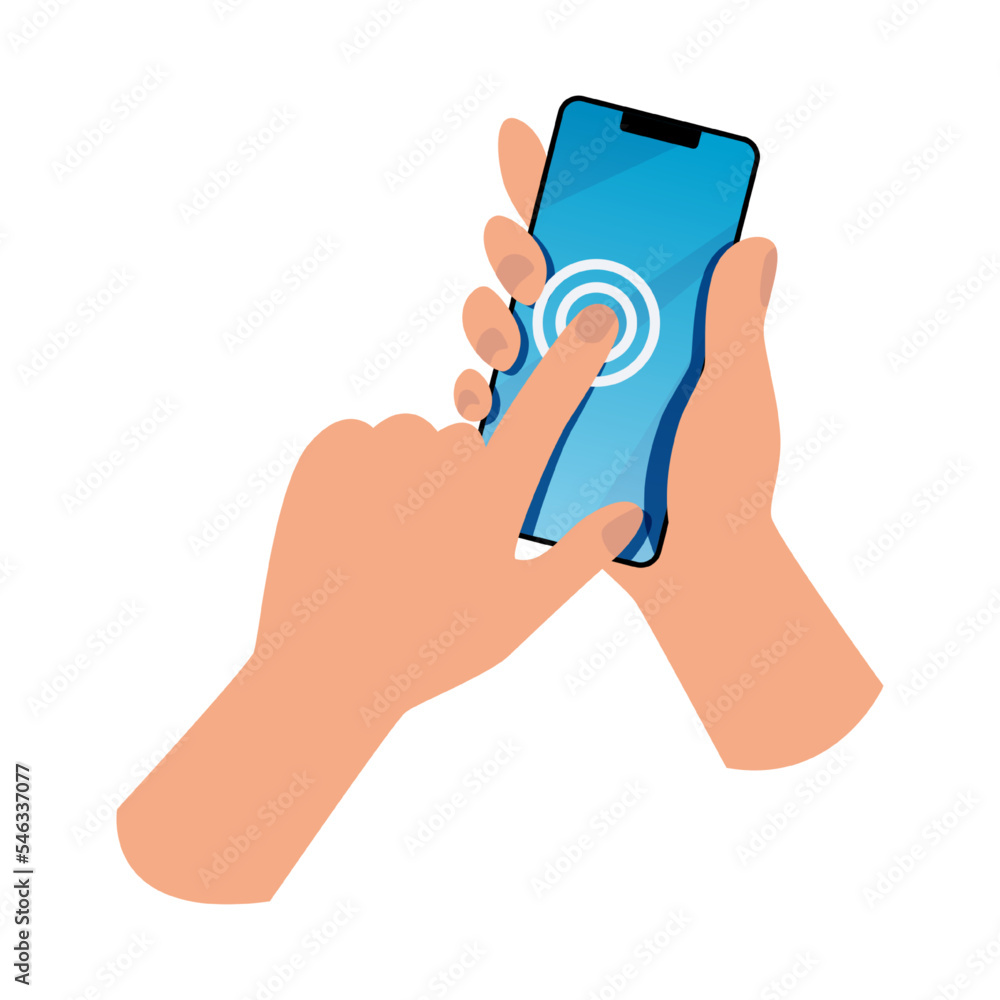 Gadget with touchscreen function. Cartoon vector illustration ...