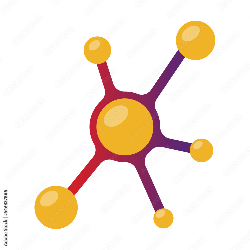Cartoon vector illustration. Molecular model, construction, connection ...