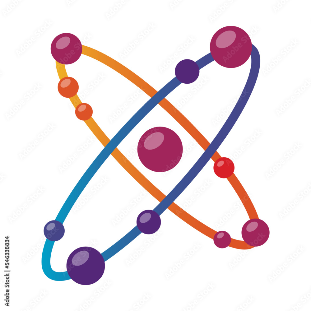 Colorful molecule vector illustration. Molecular model, construction ...