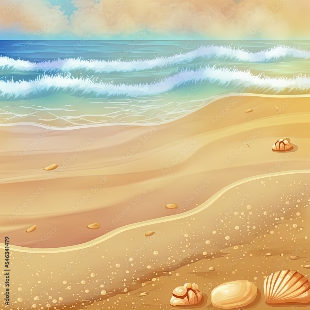 Summer background with sand and ocean. Summer seaside landscape ...
