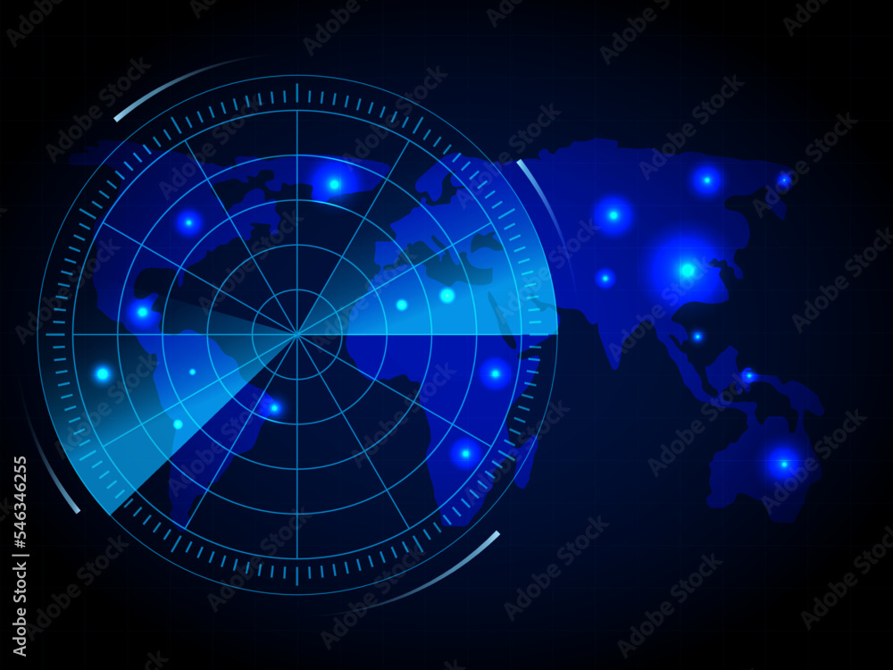 Abstract realistic radar screen background.Radar screen Stock Vector ...
