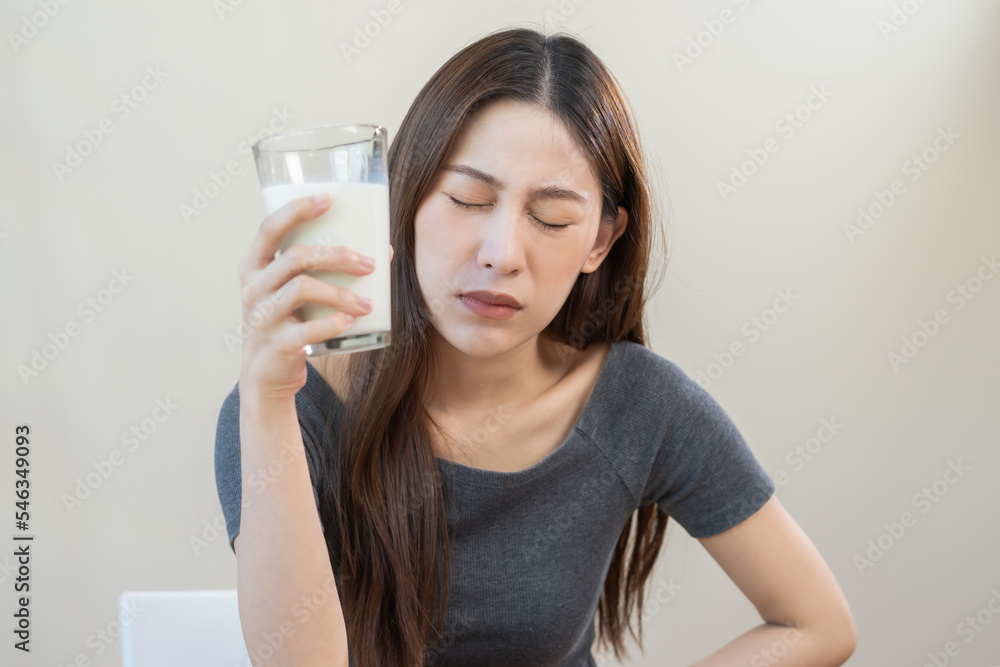 Pain, Allergy asian young woman, girl expression face suffering in ...