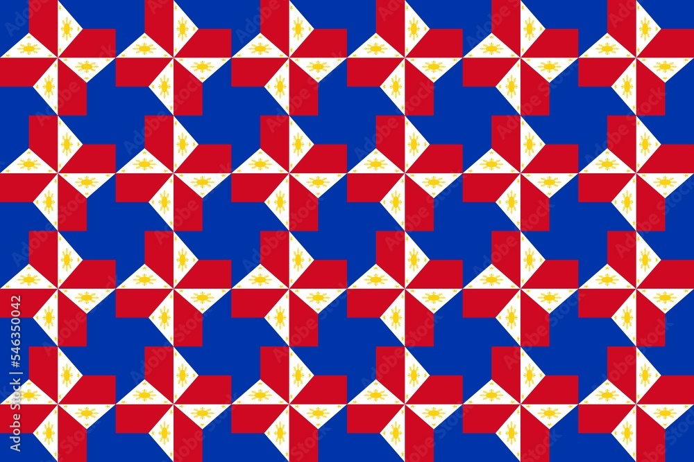 Geometric pattern in the colors of the national flag of Philippines ...
