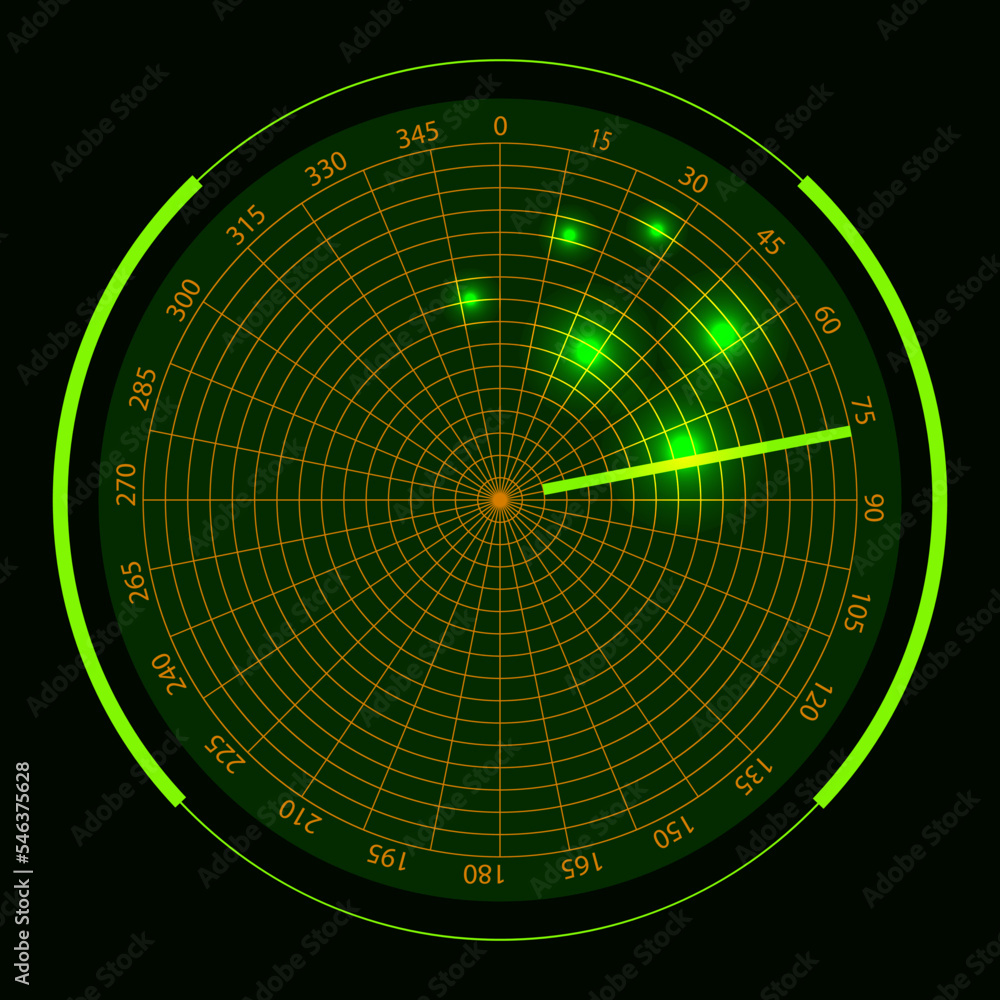 Abstract realistic radar screen background.Radar screen Stock Vector ...