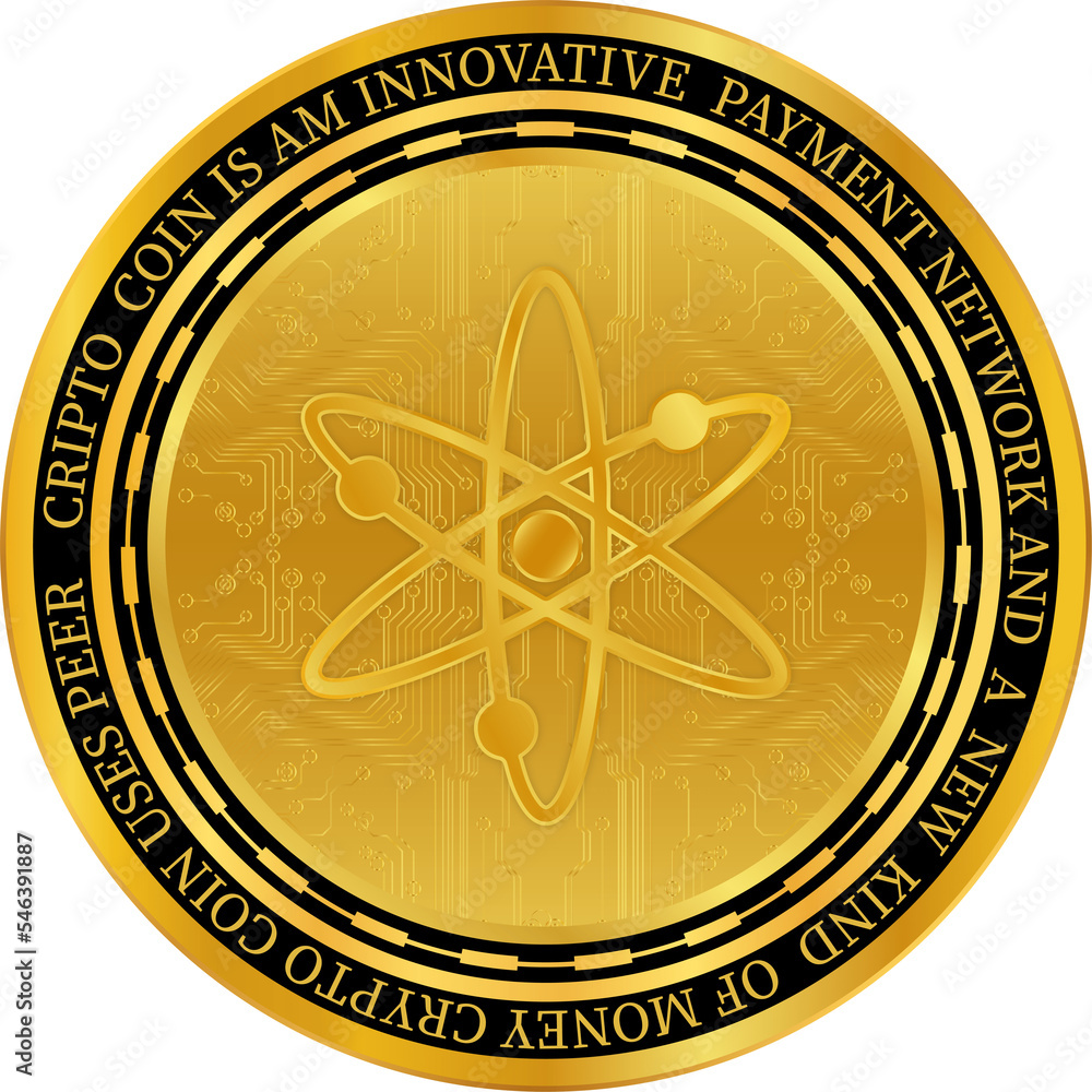 cosmos-atom coin png illustrations. 3d illustration. vector coins ...