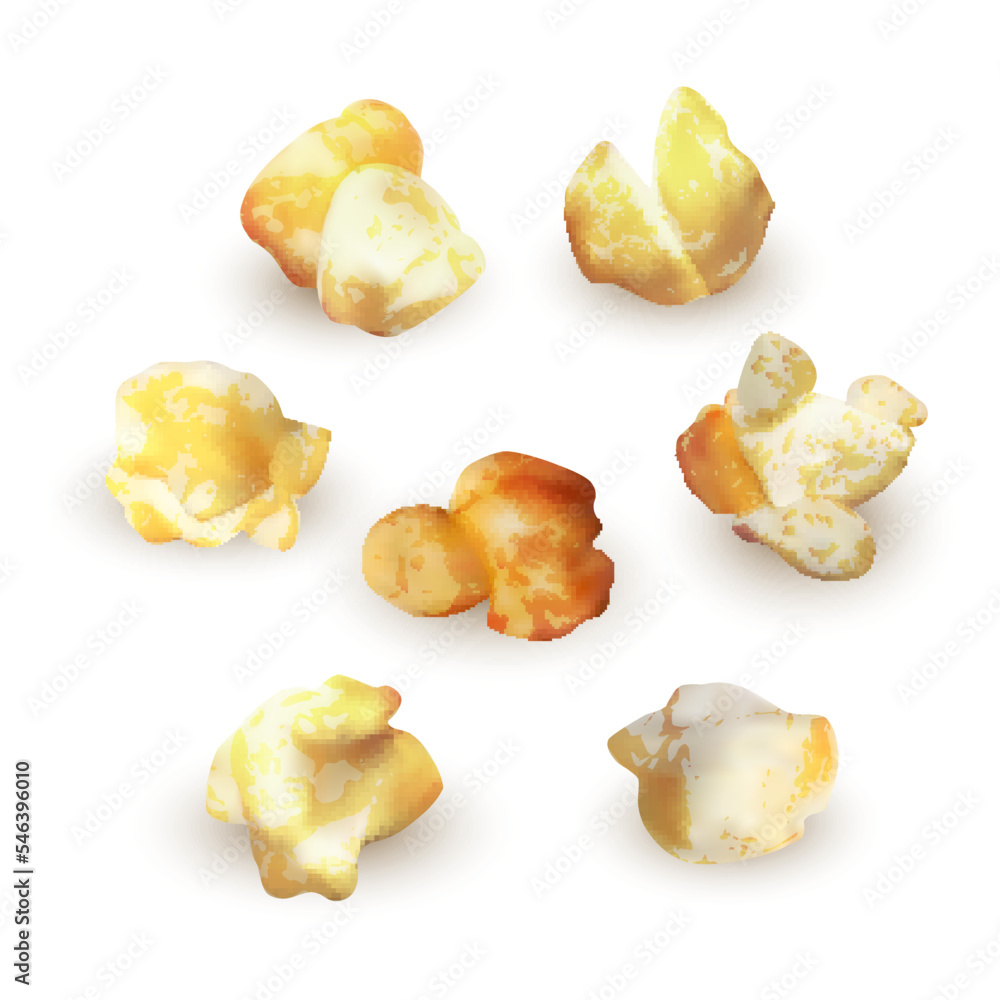 Popcorn set isolated on white background, vector EPS 10 illustration ...