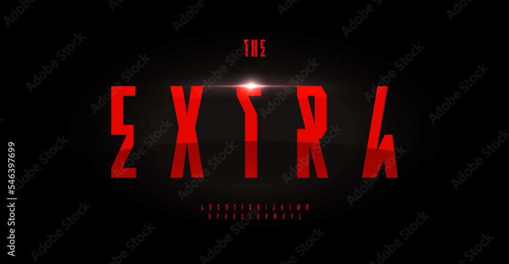Futuristic experimental font. Modern cyberpunk letters for cyberspace ...