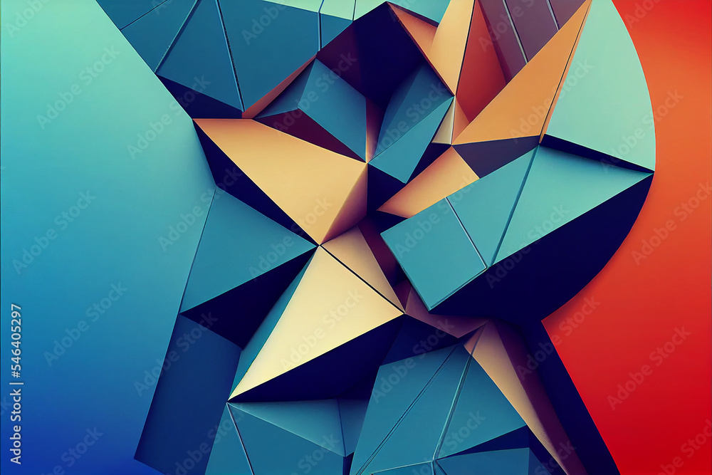 background illustration in the style of 2d and 3d mash up, abstraction ...