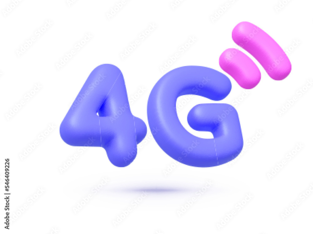 4G icon 3d for web design. Internet network concept. Communication ...