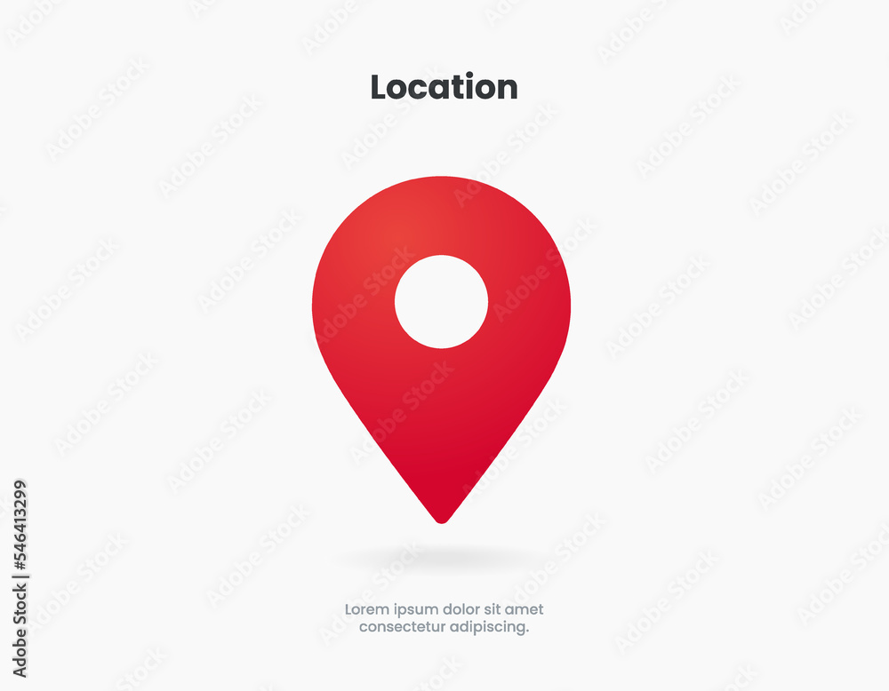 Target pin point icon. Red map location pointer icon symbol sign. Gps ...