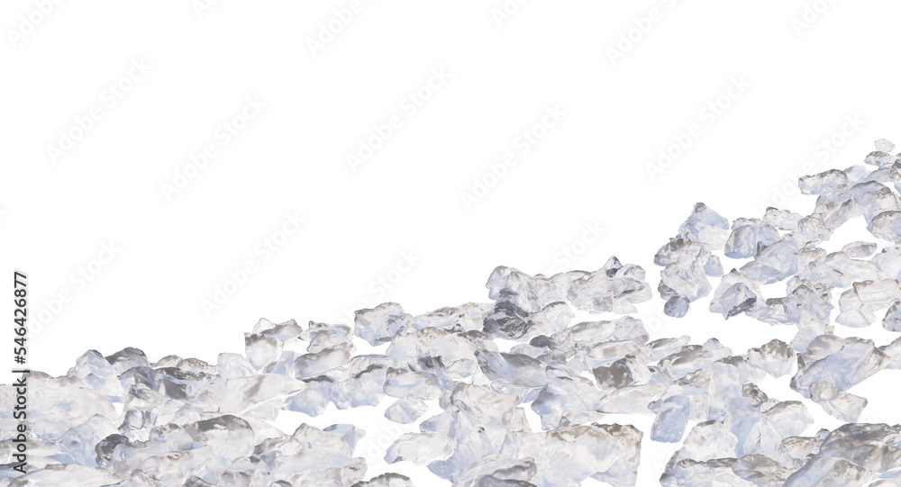 Ice chunks isolated, ice cube clipping path, crushed ice pieces Stock ...