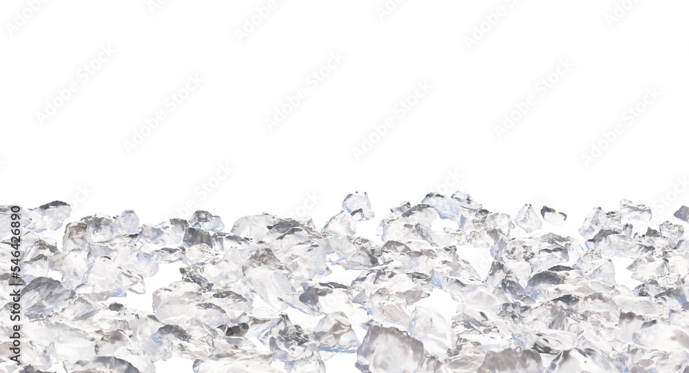 Foto de Ice chunks isolated, ice cube clipping path, crushed ice pieces ...