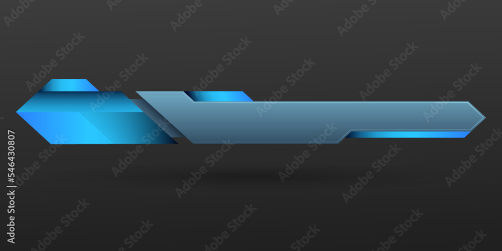 Futuristic blue lower third title bar for video streaming screen ...