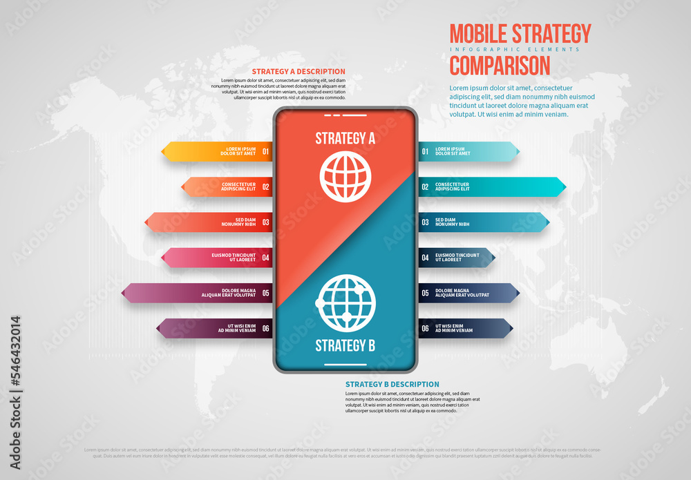 Mobile Strategy Comparison Infographic Stock Template | Adobe Stock