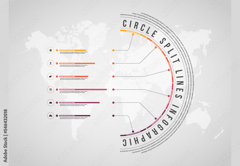 Circle Split Lines Infographic Stock Template | Adobe Stock