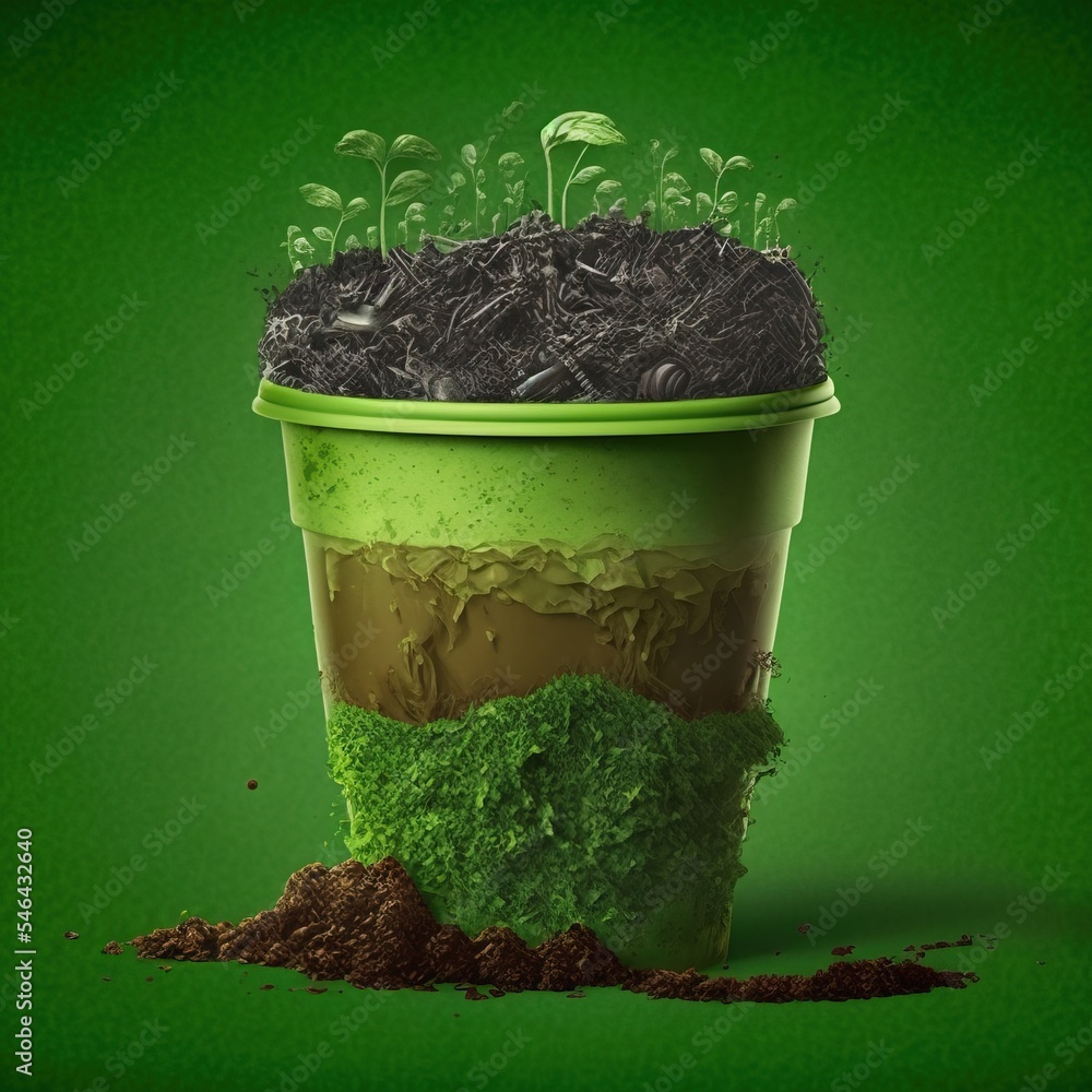 Biodegradable coffee cup made with renewable raw materials biomass ...