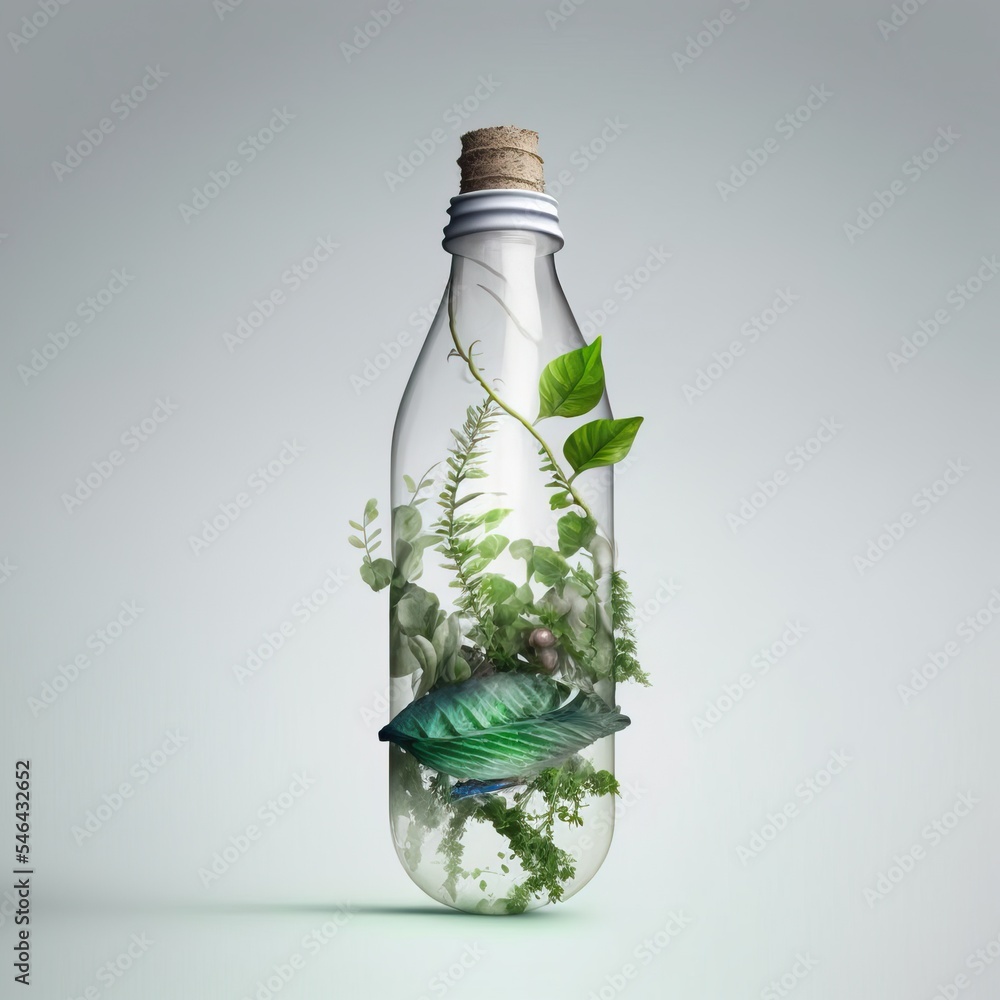 Bioplastic bottle and biodegradable plastic, green plastics made with ...
