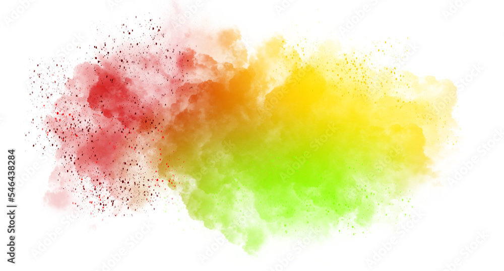 Rainbow powder explosion isolated on transparent background. Stock ...