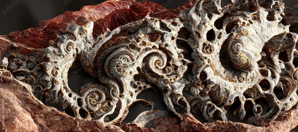 Abstract rock formations and curved dune layers with detailed sandstone ...