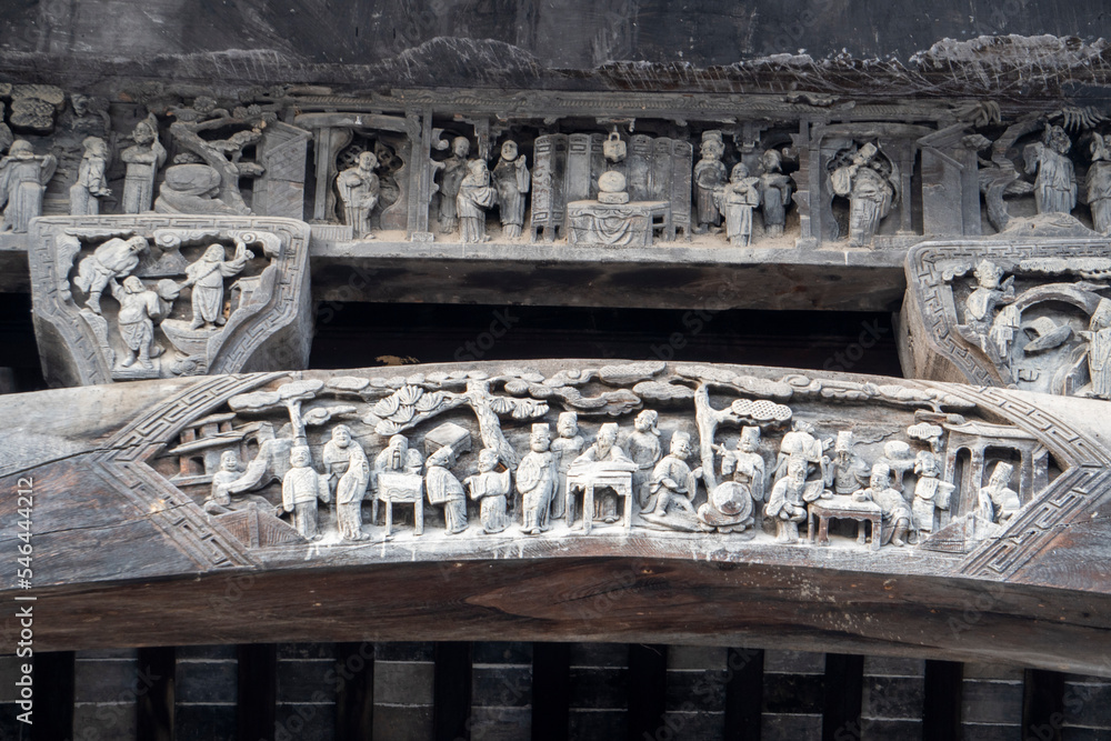 The exquisite wood carvings of Chinese Hui-style architecture, the ...