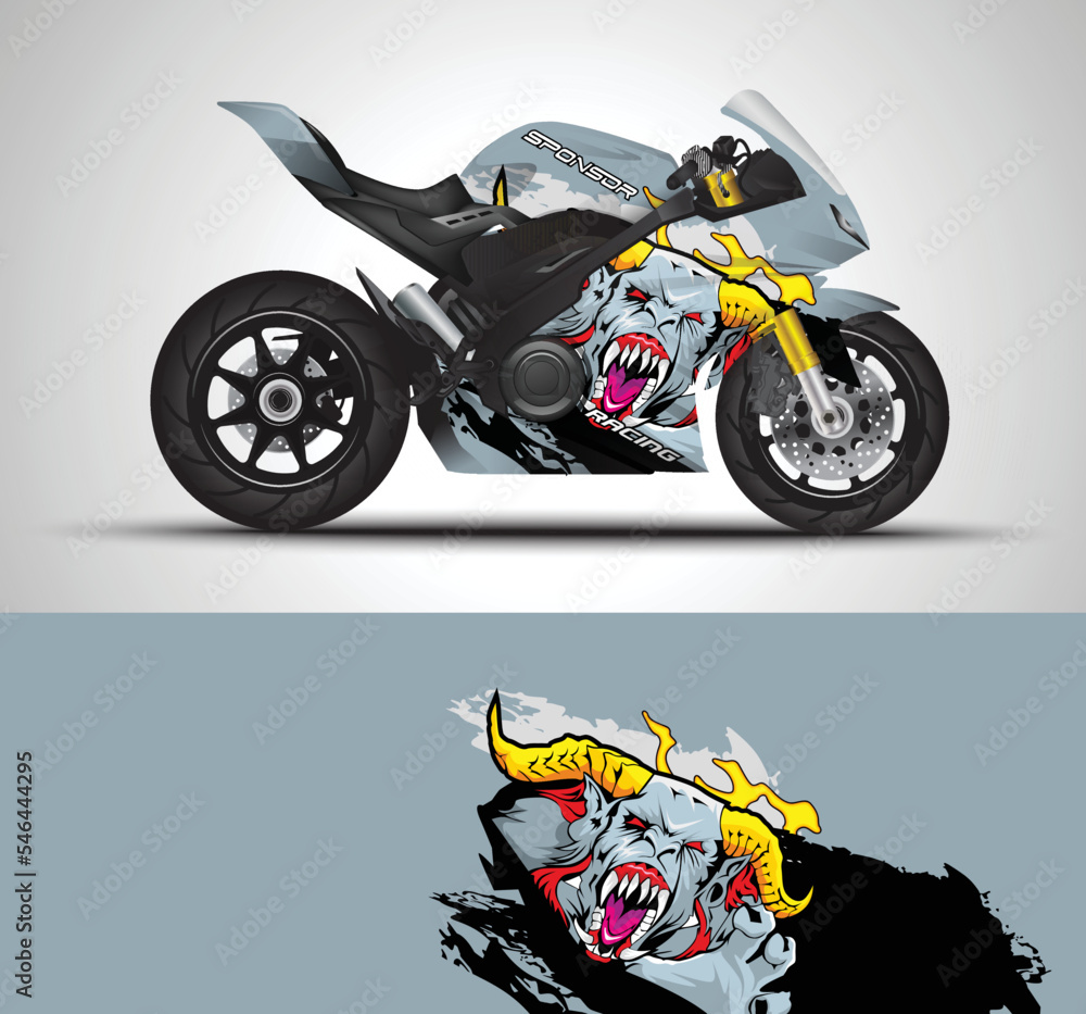 motorcycle livery graphic vector. abstract grunge background design for ...