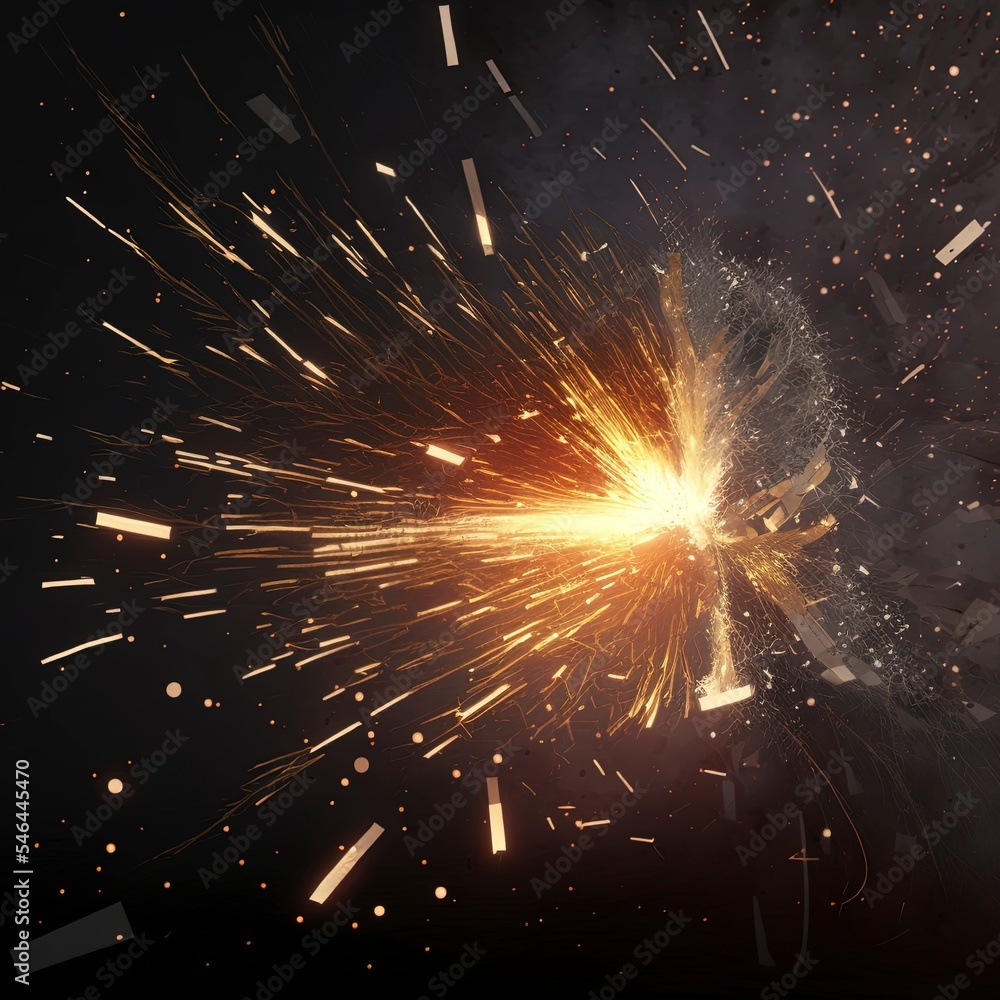 Realistic sparks of weld metal blade, firework Stock Illustration ...