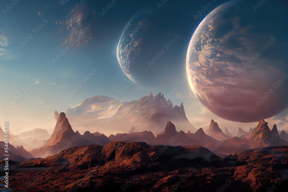 Beautiful Planet Fantasy Environment Stock Illustration | Adobe Stock