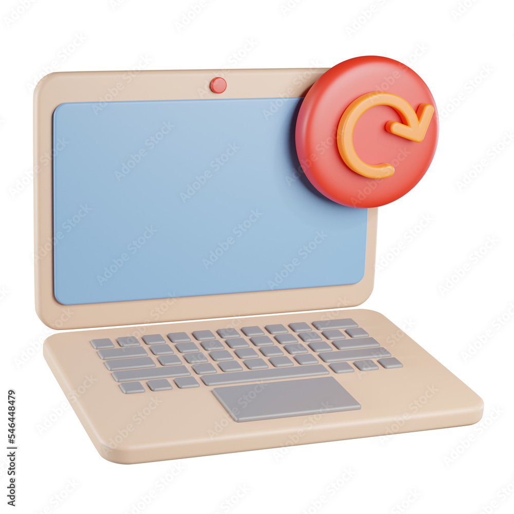 3D Laptop Refresh Stock Illustration | Adobe Stock