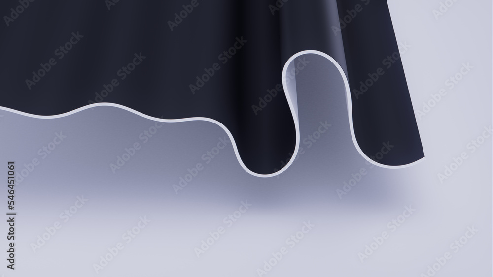 Ripple Black and White Surface with Copy-Space. Elegant 3D Minimalist ...