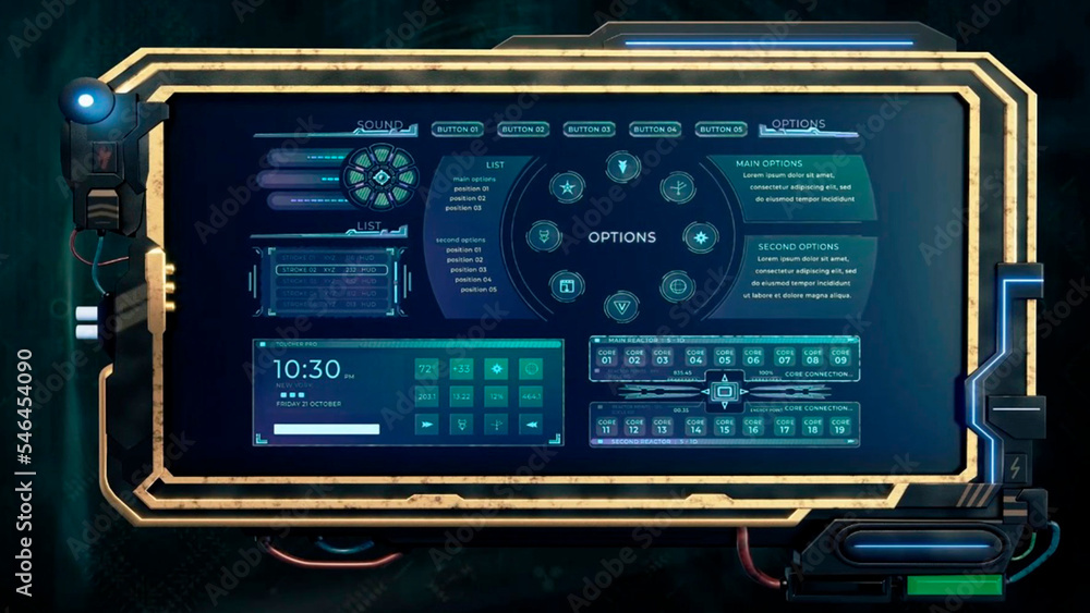 HUD UI Elements. Futuristic style. Game UI. Sci-fi screens. Stock ...