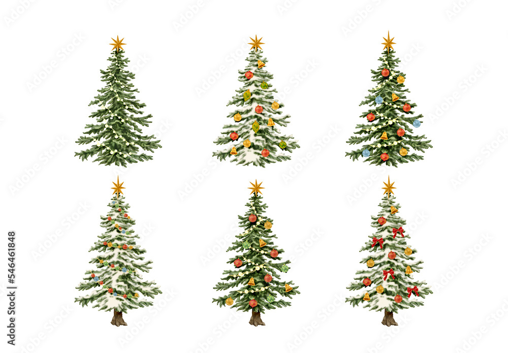 Christmas Tree Clipart Illustrations Stock Template | Adobe Stock