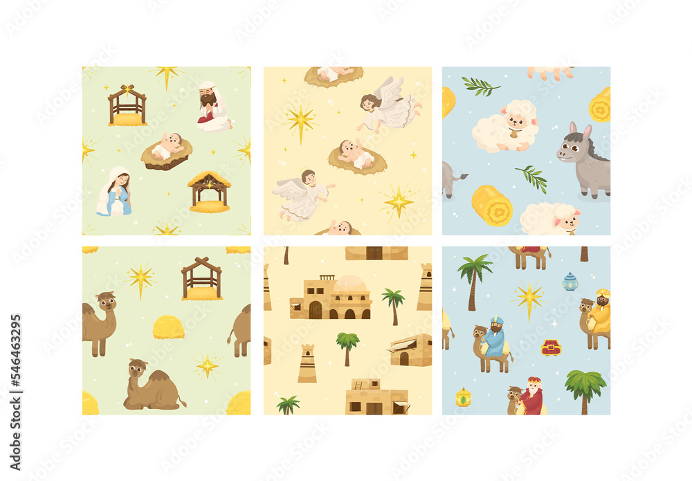 Christmas Nativity Patterns Stock Template | Adobe Stock