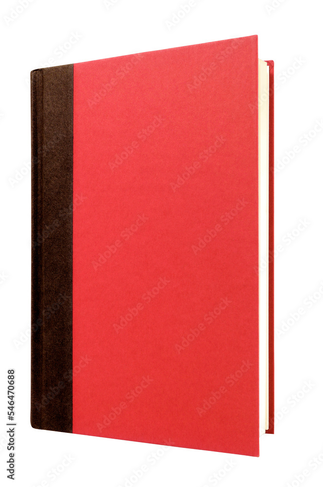 Red book front cover standing upright isolated transparent background ...