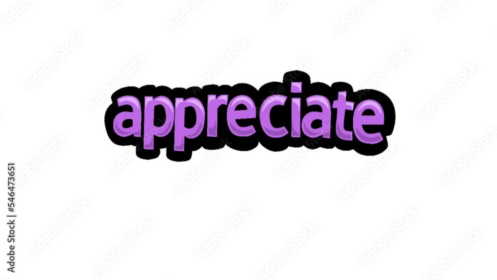 White screen animation video written APPRECIATE Stock Video | Adobe Stock