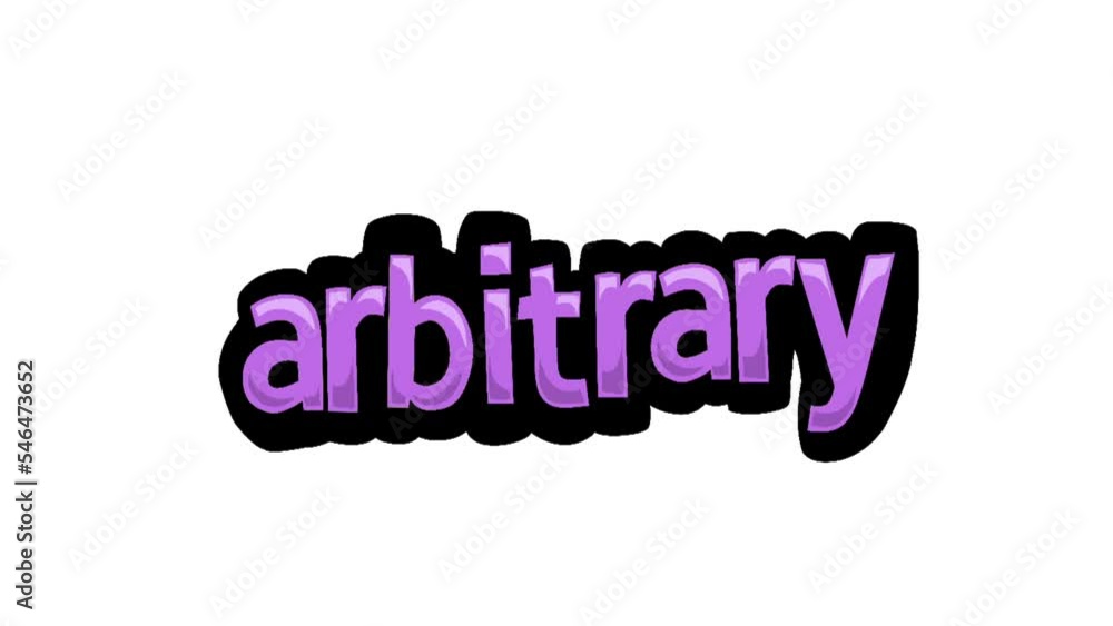 White screen animation video written ARBITRARY Stock Video | Adobe Stock