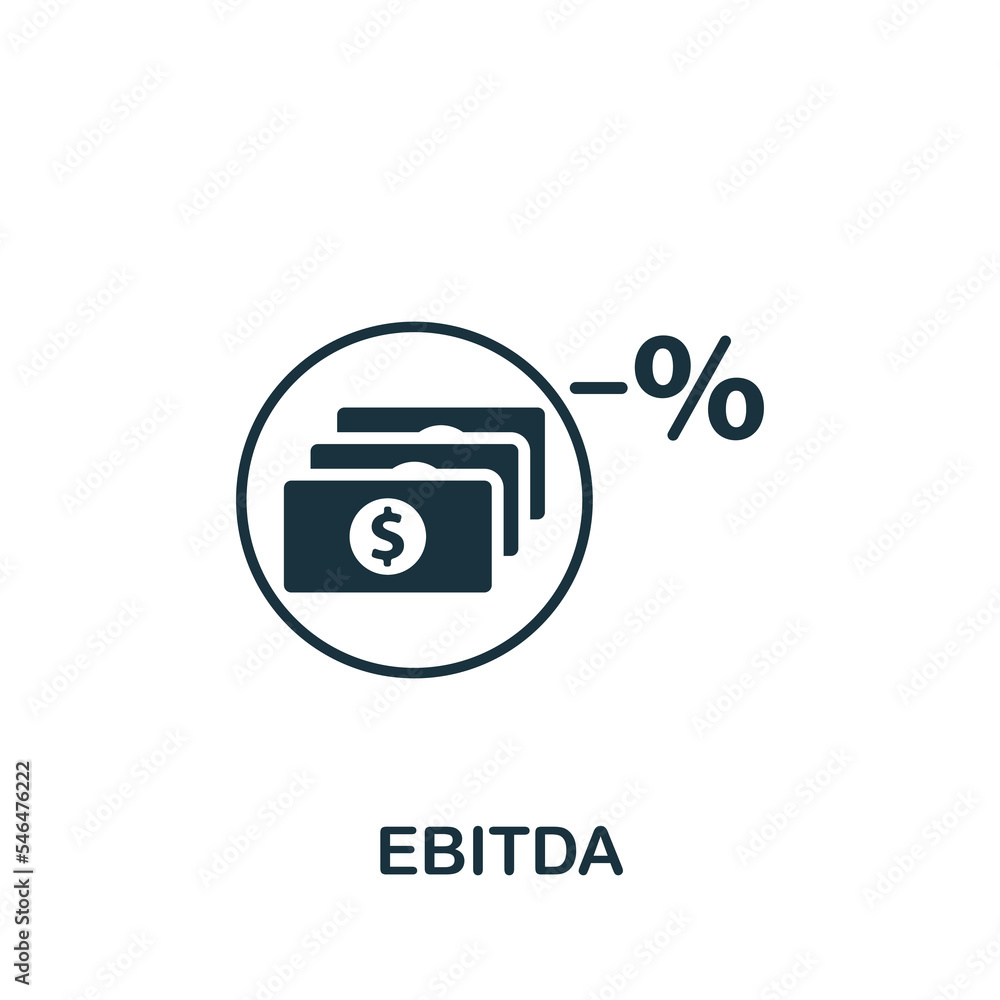 Ebitda icon. Monochrome simple Policy icon for templates, web design ...