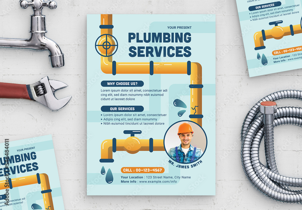 Plumber Flyer Template Stock Template | Adobe Stock
