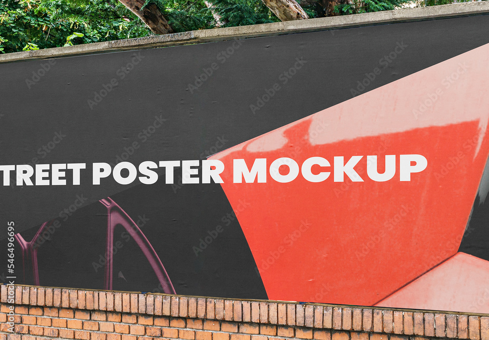 Street Outdoor Hoarding Poster City Mockup Template Stock Template ...