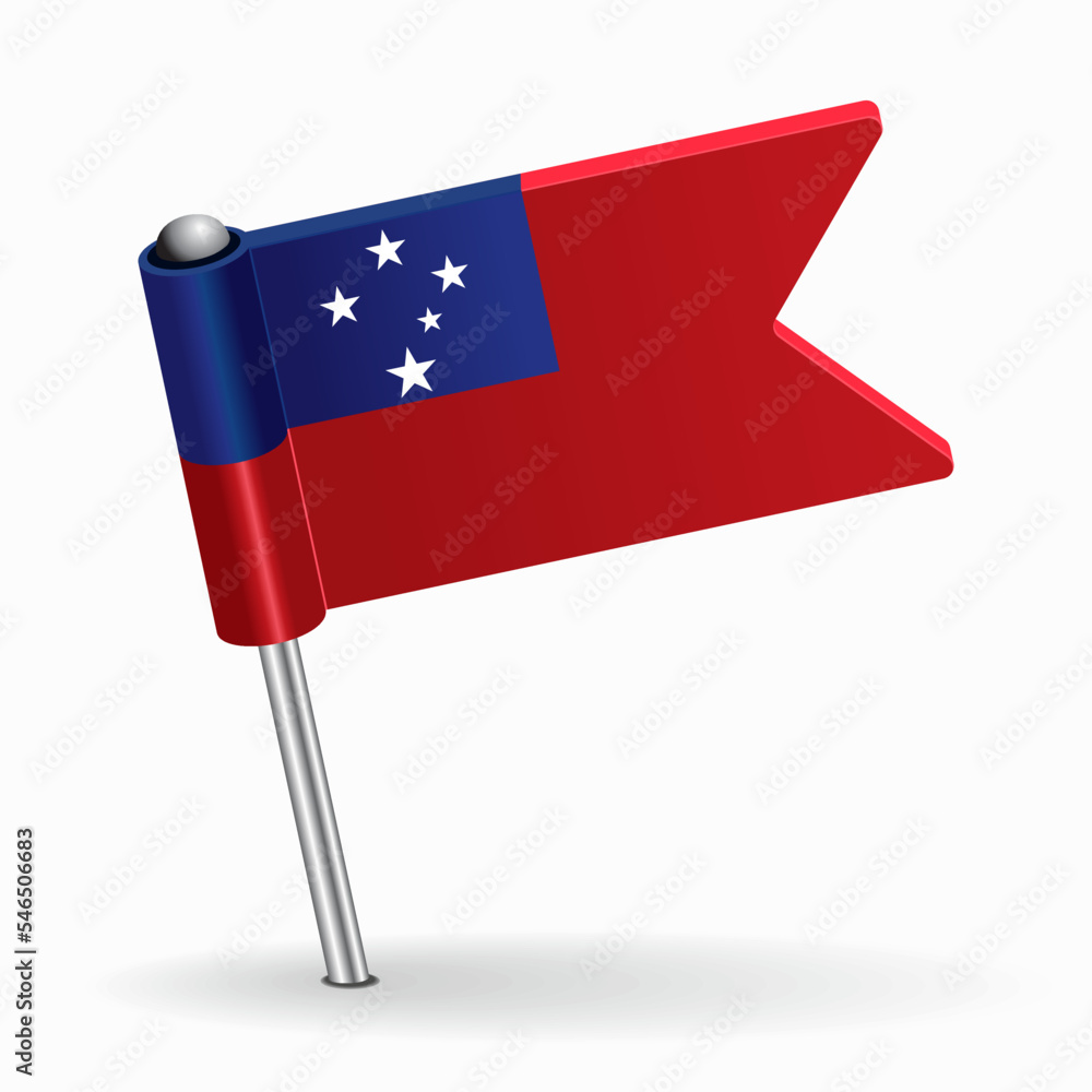 Samoan flag map pointer layout. Vector illustration. Stock Vector ...