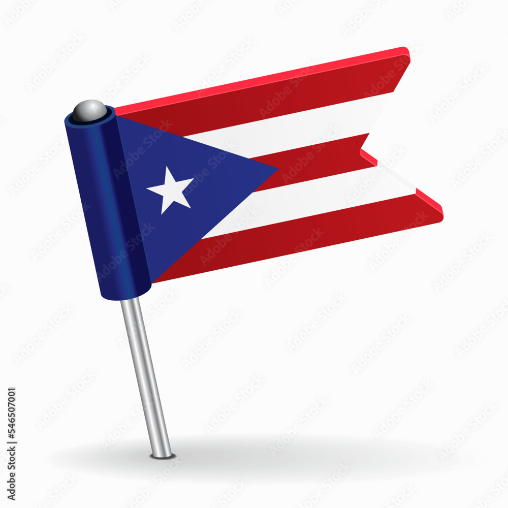 Puerto Rican flag map pointer layout. Vector illustration. Stock Vector ...