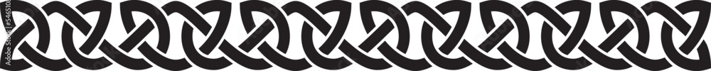 Simple Celtic border, black. Linear border made with Celtic knots for ...