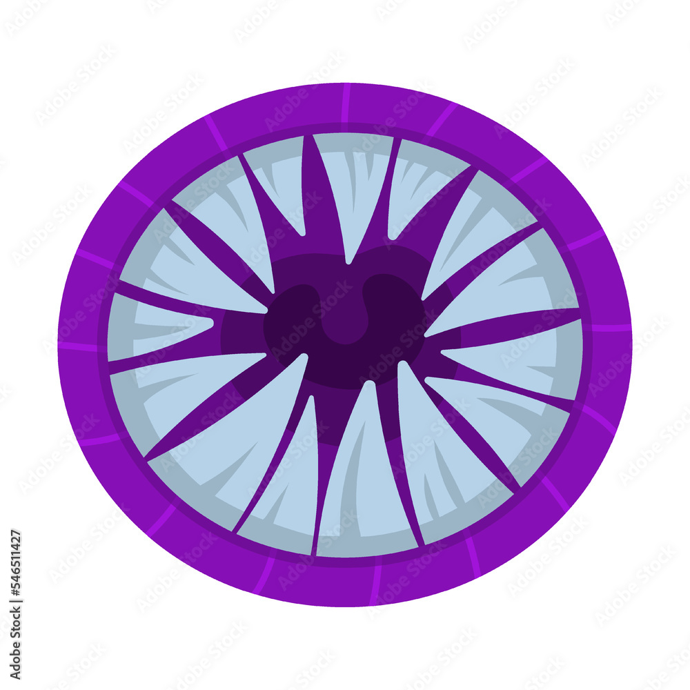 monster mouth round with teeth inside, cartoon vector illustration ...