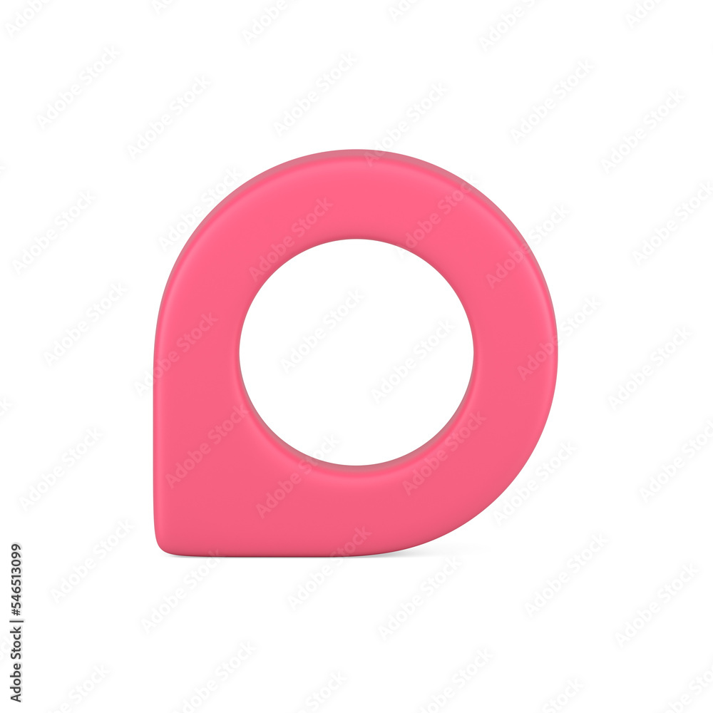 Pink diagonally placed glossy map pin with hole 3d icon mockup ...