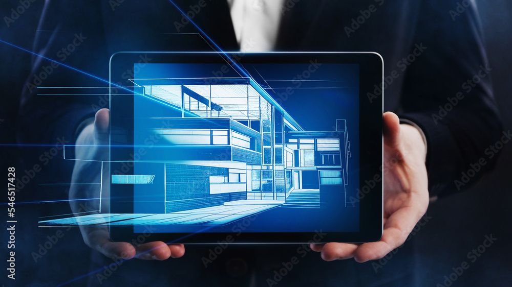 House design concept. Modern technologies in design and engineering ...