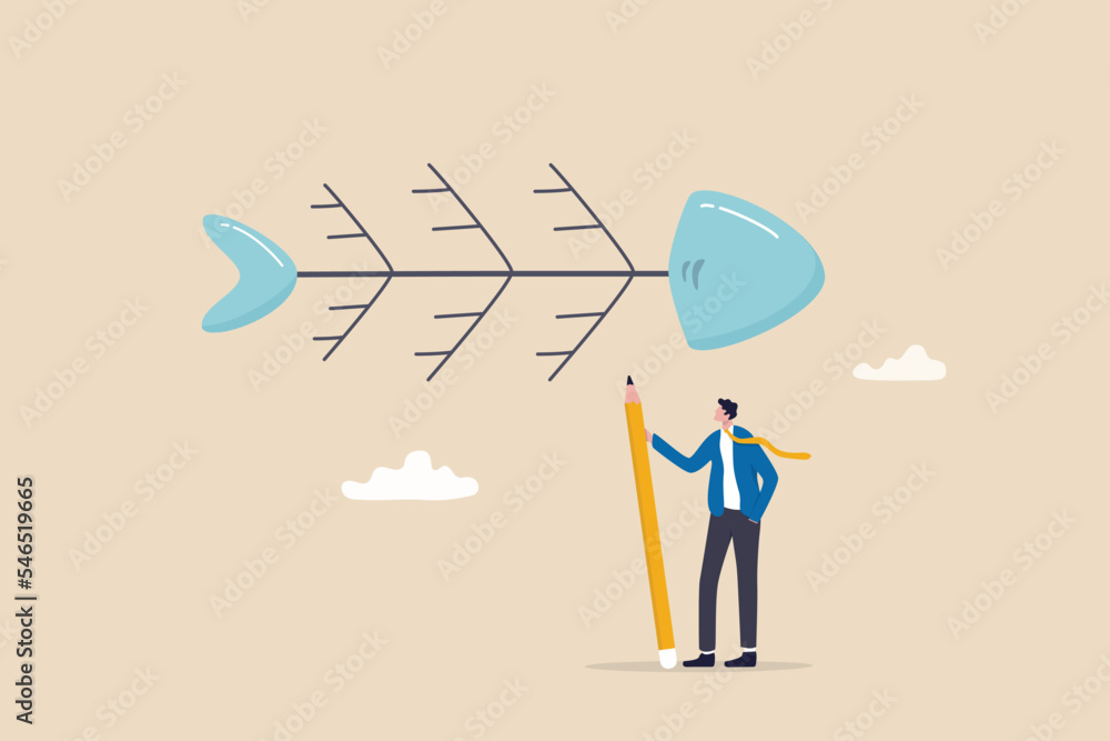 Fishbone diagram tool to analyze cause of problem, root cause analysis ...