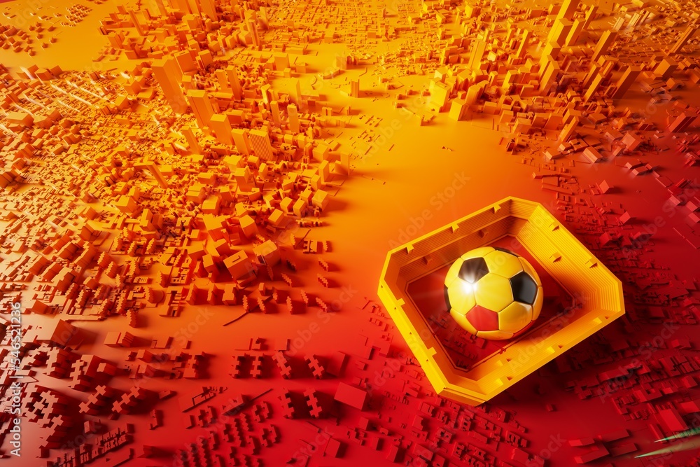 3d football object design. realistic rendering. abstract futuristic ...